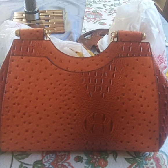 Cato | Bags | Large Cato Faux Orange Ostrich Crossover Combo Sachet ...